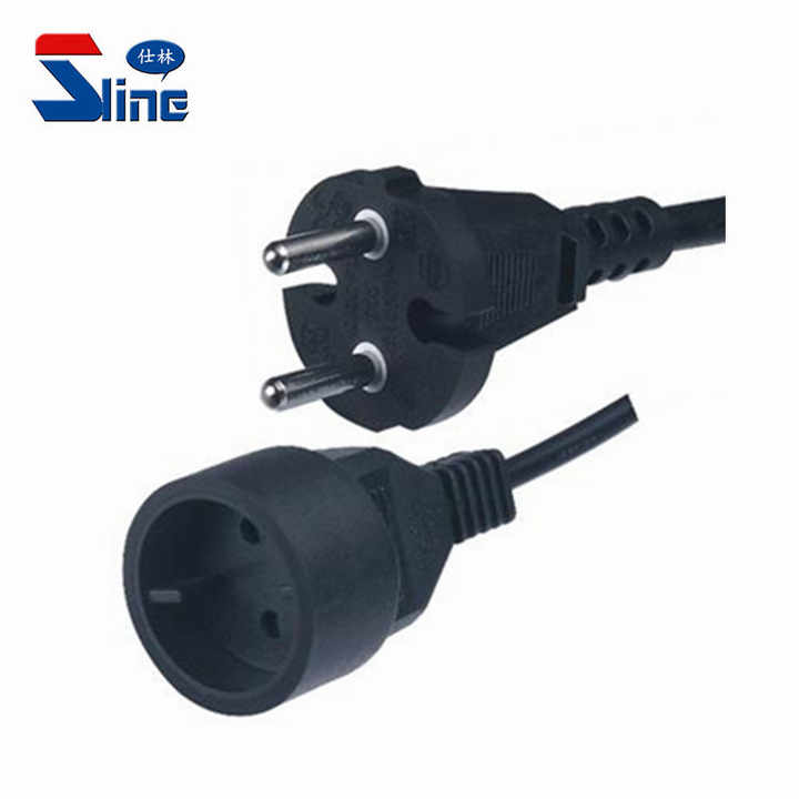 Sline Euro 2 Pin Plug CEE7/16 - Reliable Power Extension