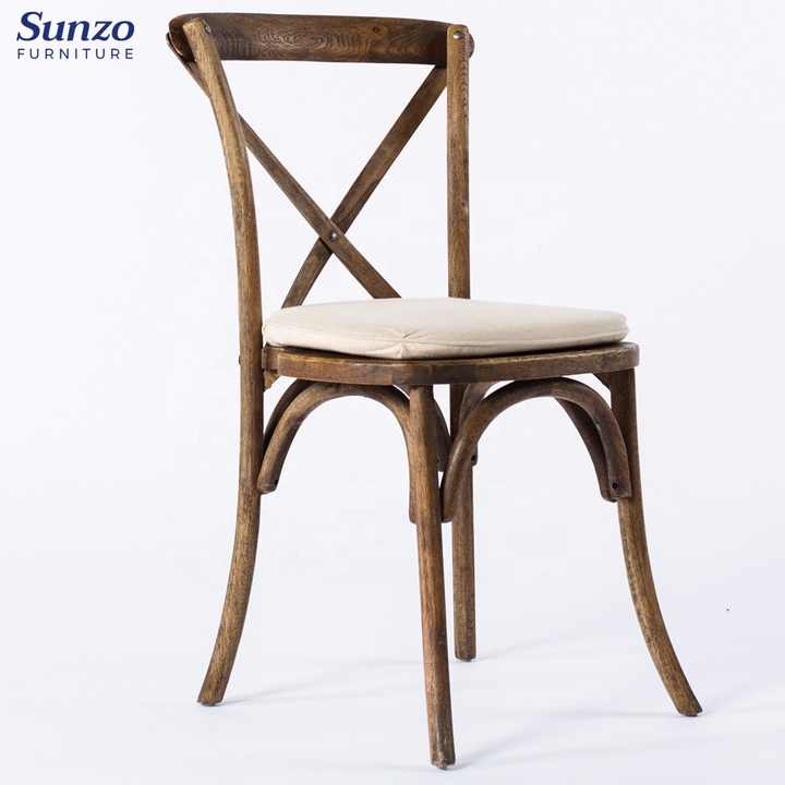 Stackable Antique X Cross Back Chairs - Durable & Stylish