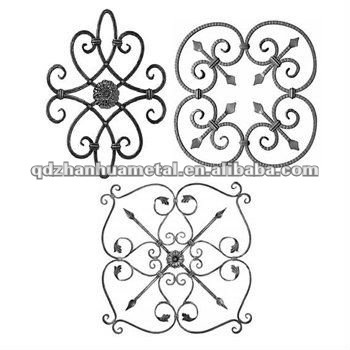 Wrought Iron Leaves Forged Cast Flowers and Leaves on Steel Gate ...