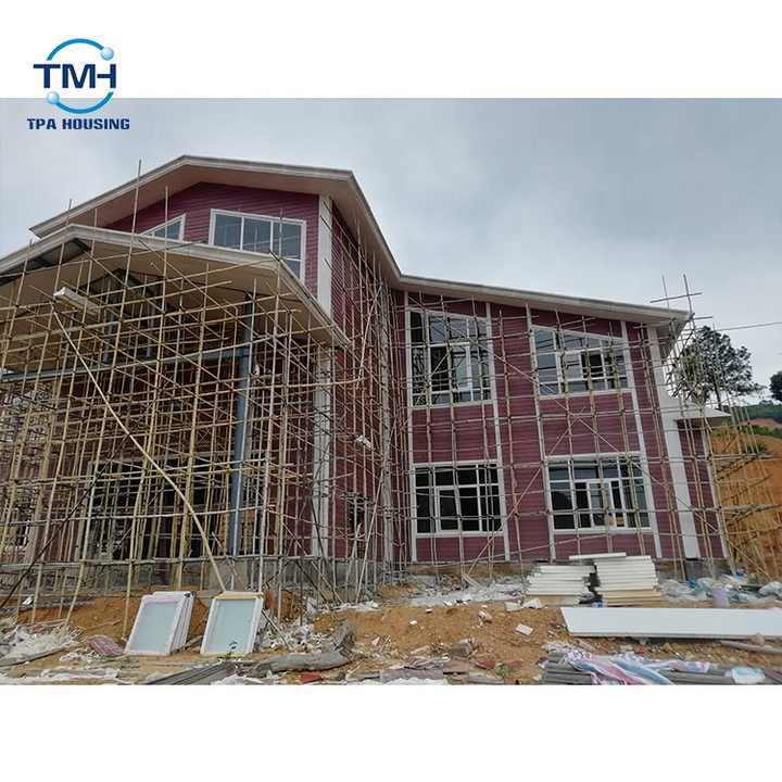 Two-Storey Steel Structure House With Prefabricated Construction ...