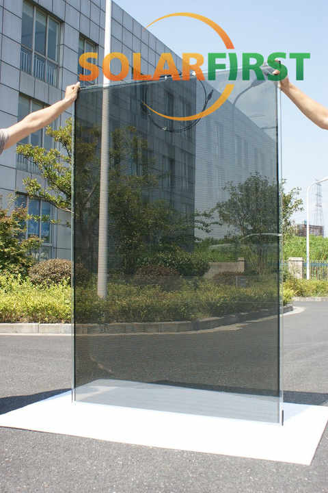 Silicio amorfo de película delgada panel solar transparente