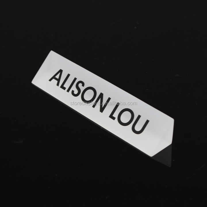 Custom Triangle Pyramid Frosted Acrylic Logo Desk Name Plate, Acrylic ...