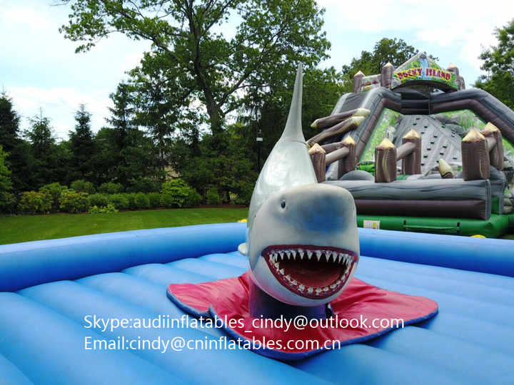 Giant Inflatable Rodeo Shark - Fun Mechanical Riding Game