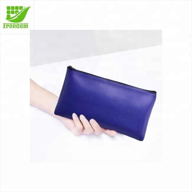 Curved Zipper Vinyl Bank Deposit Bags PVC Leather Bank Deposit Bags ...