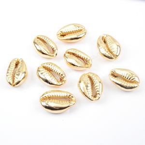 G1691 Real gold plated cowrie shell bead sea shell for summer bracelet ...