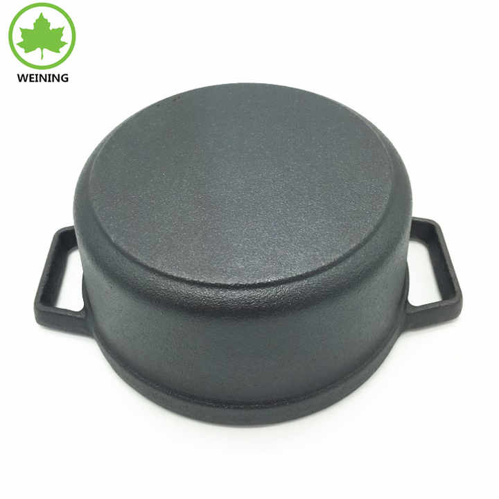 Mini Cast Iron round Casserole Pot with Lid Pre-Seasoned Black Metal ...