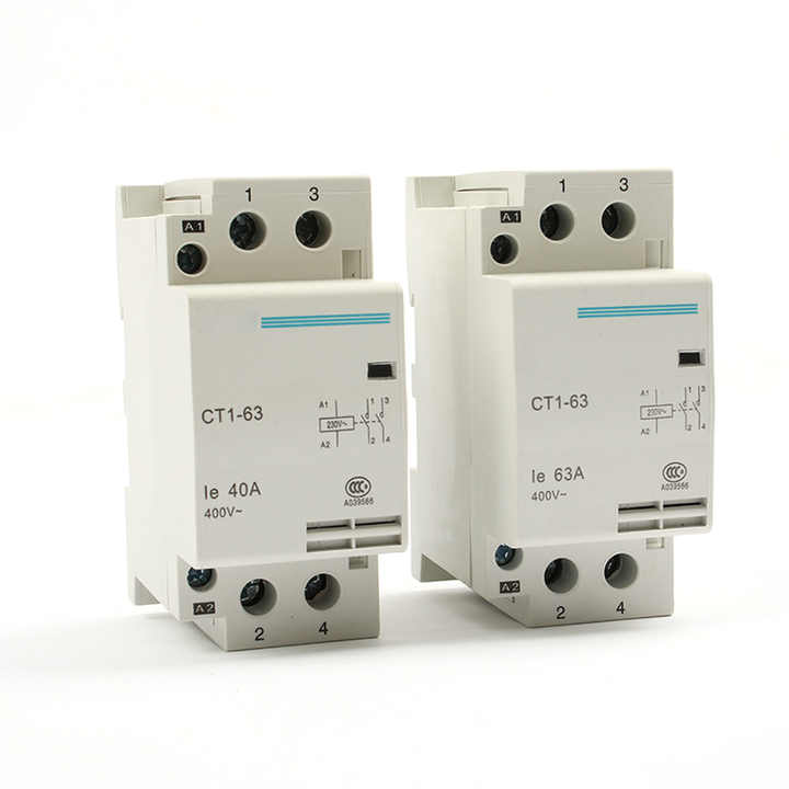Carril Din hogar AC Contactor de 32A 40A 63A CT1 CT1-63 63A 2P 220V 230V 50HZ/60HZ contactor ...