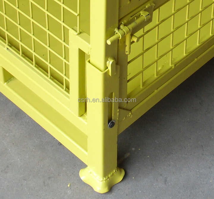 Collapsible wire mesh pallet box stacking steel crates for sale ...