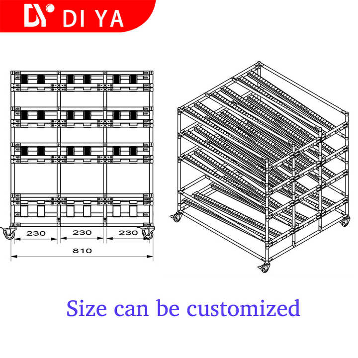 DY41 Pipe Rack Storage System in Workshop with Roller Track
