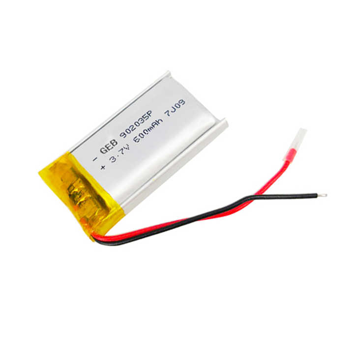 High quality rechargeable small lithium polymer 902035 3.7v 600mah lipo ...