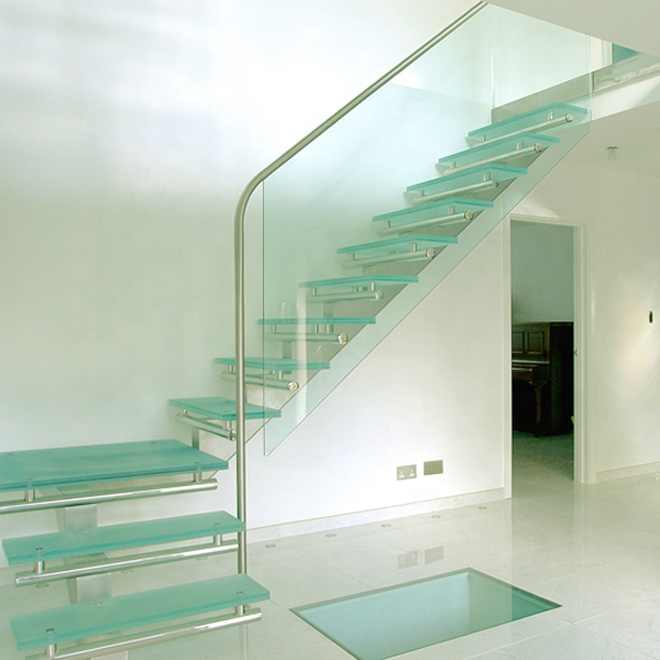 Modern L Shaped Indoor Glass Railing Staircase Designs India New ...