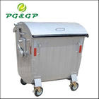1100L Galvanized Bin Metal Garbage Container 1100 Litres With Wheels ...