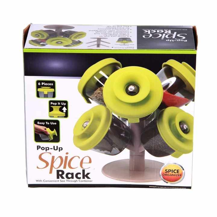 Standing Spice Rack (6 Pieces)/6 Plastic Pop Up Containers Pop Up Spice ...