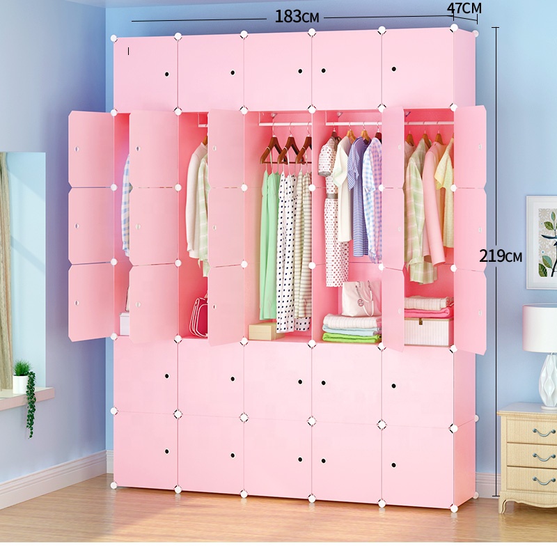 Foldable Plastic Wardrobe - 3-Tier Storage for Bedroom
