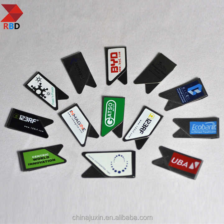 Stainless Steel Flat Metal Paper Clip with Full Color Label