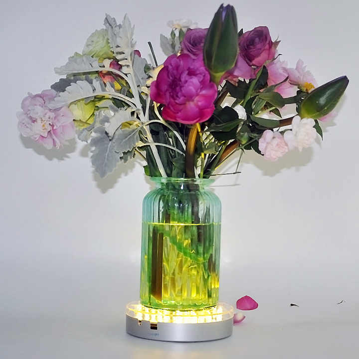 Wedding Centerpiece - Elegant LED Glass Vase Decoration