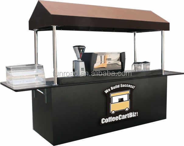 Fast Food Wooden Coffee Espresso Vending Cart - Funroad