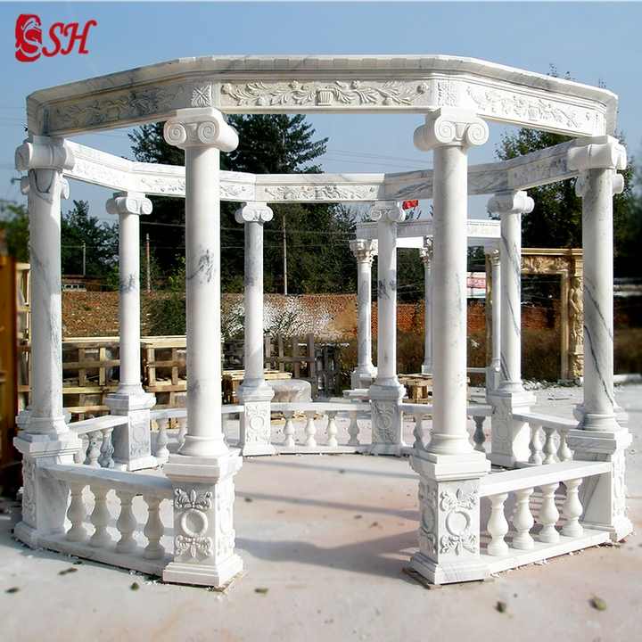 European Style Roman Marble Gazebo: Large Outdoor Garden Design