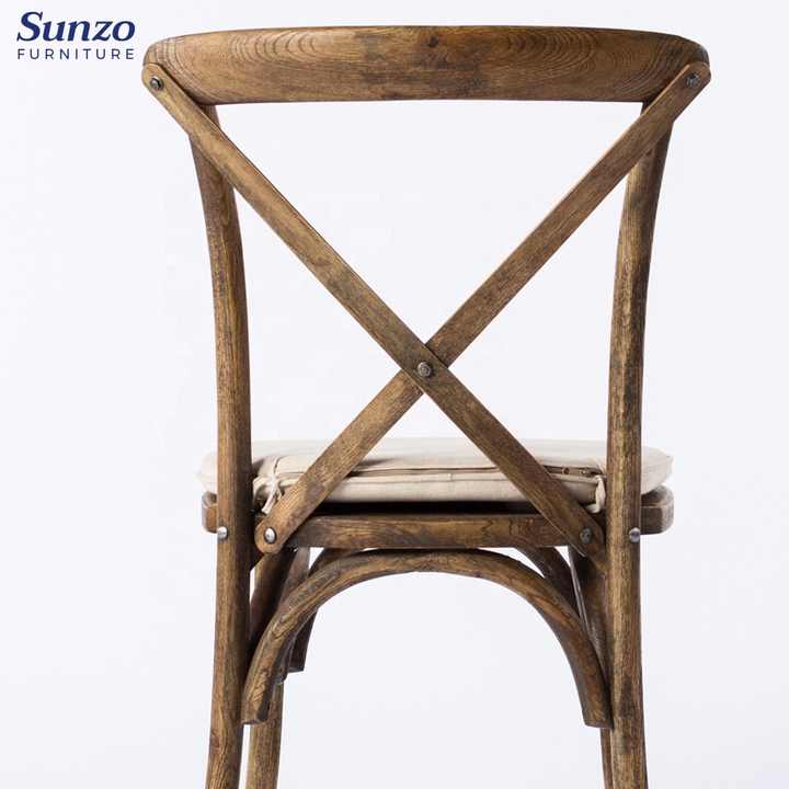 Stackable Antique X Cross Back Chairs - Durable & Stylish