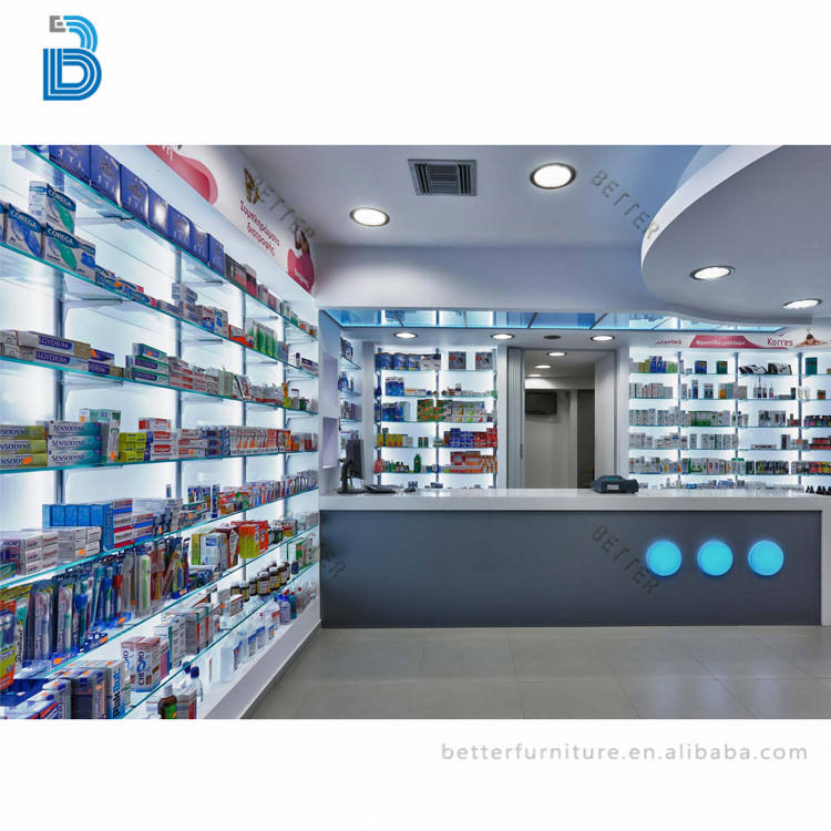 Retail Pharmacy Shop Interior Design: Custom Medical Store Furniture ...