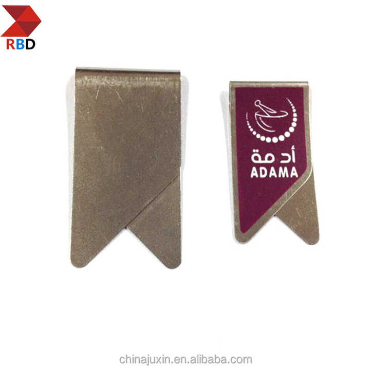 Stainless Steel Flat Metal Paper Clip with Full Color Label