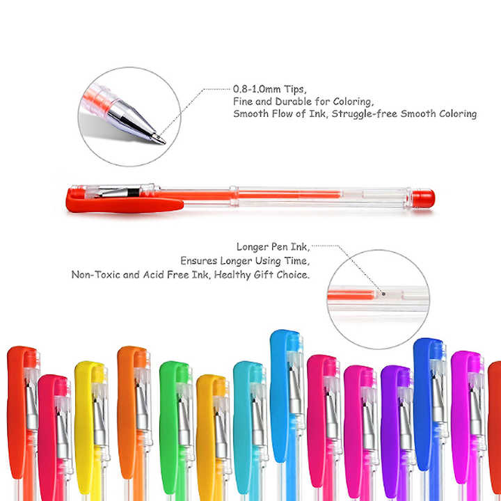 Wholesale Unique Colors Gel Pens - 120 Set for Adults