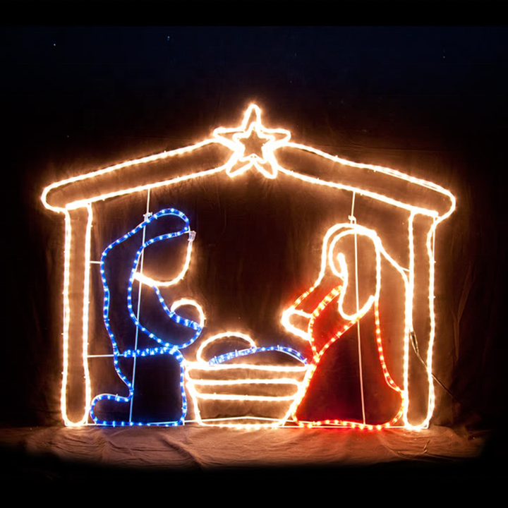 Outdoor 2D Rope Light Nativity Scene 3 Wise Men Rope Light Christmas ...