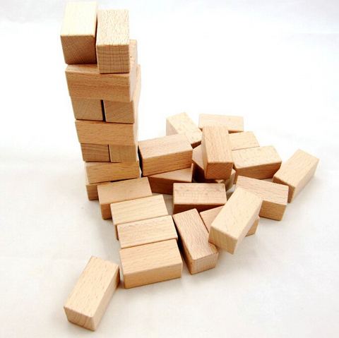 20mm Natural Beech Wood Building Blocks Children's Educational DIY Toy ...