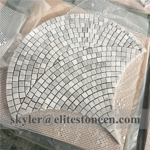 Marble and Brass Inlay Mosaic Tile Triangle Marble Tile