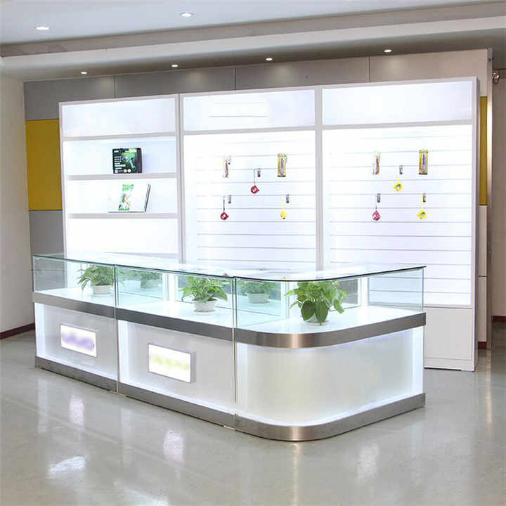 Mobil Phone Shop Interior Design with Display Showcas Counter