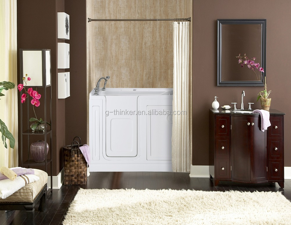 Walk in Bathtub - Corner Acrylic Soaking Tub with Door