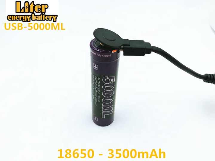 USB Battery Li-Ion 18650 protected battery rechargeable USB with Micro ...