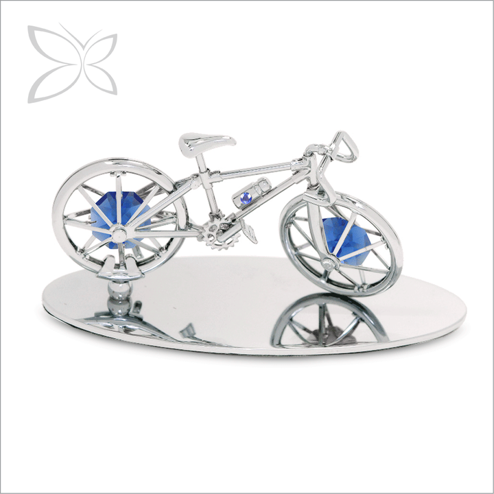 Crystocraft Miniature Bike Ornament with Brilliant Crystals
