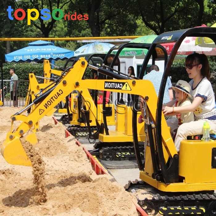 Mini Excavator Kids on Toy Amusement Rides - Fun & Safety