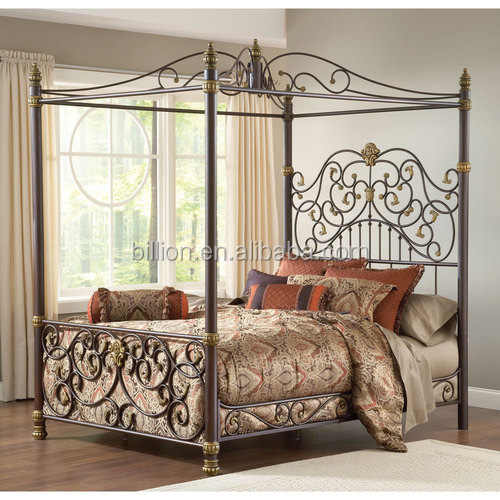 Wrought iron canopy bed store