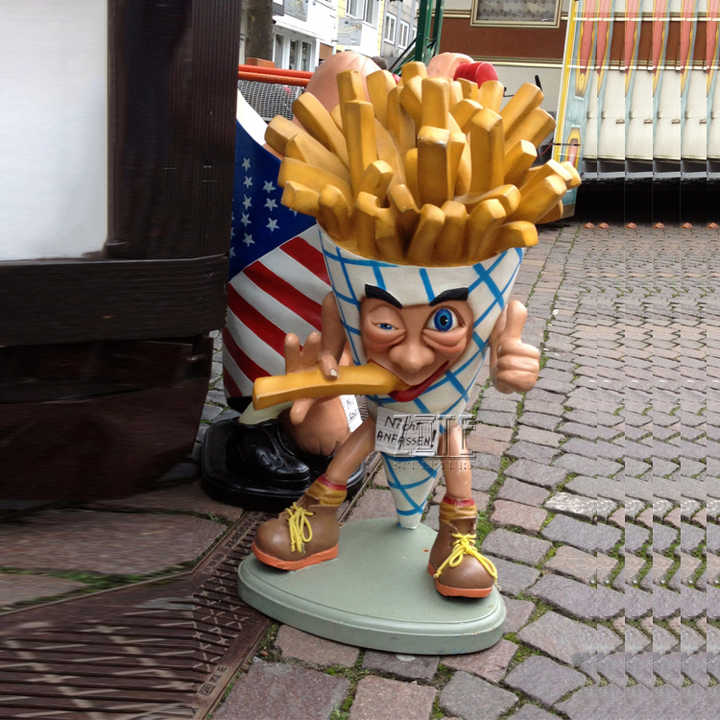 Outdoor Decoration Resin Fiberglass French Fries Statue