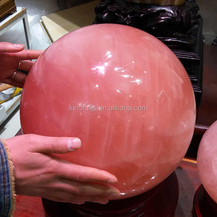 Large natural polished rose quartz stone sphere pink crystal ball ...