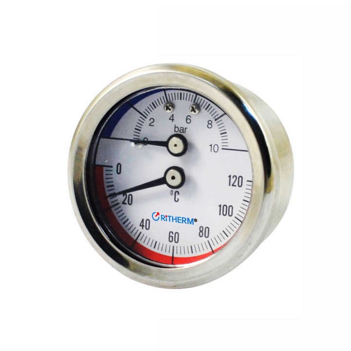 63mm Stainless Steel Case Thermo Manometer - Accurate Temp & Pressure Gauge