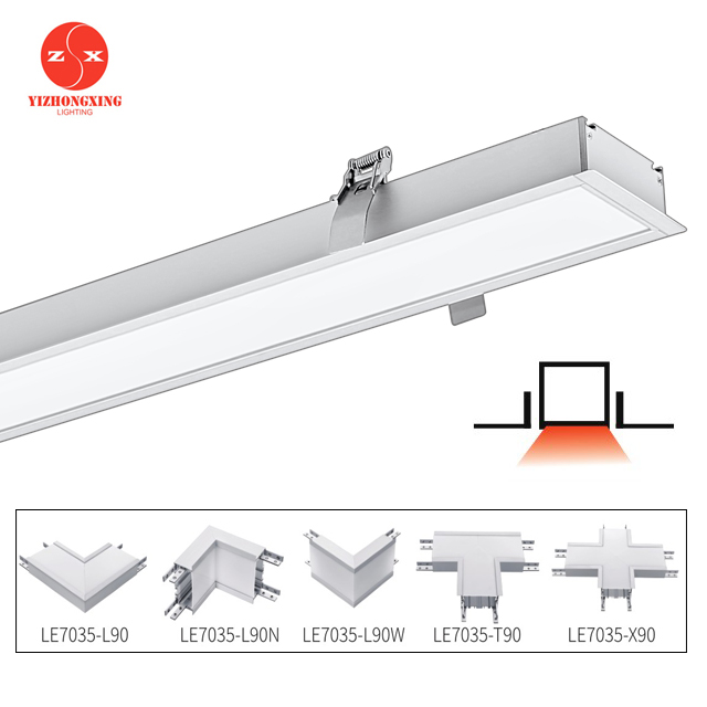 2400mm LED Recessed Linear Light - Dimmable 60W 100lm/W
