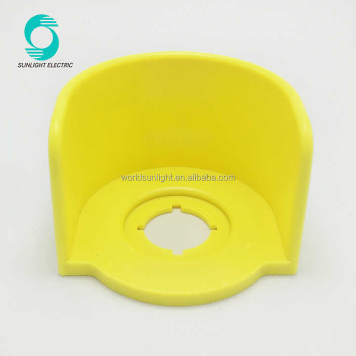 22mm Emergency Stop Button Cover - Yellow Plastic Guard
