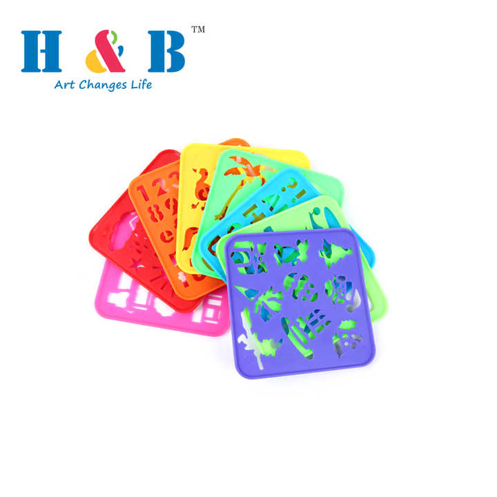 Colour Drawing Plastic Letter Stencil Ruler - HB-PR06