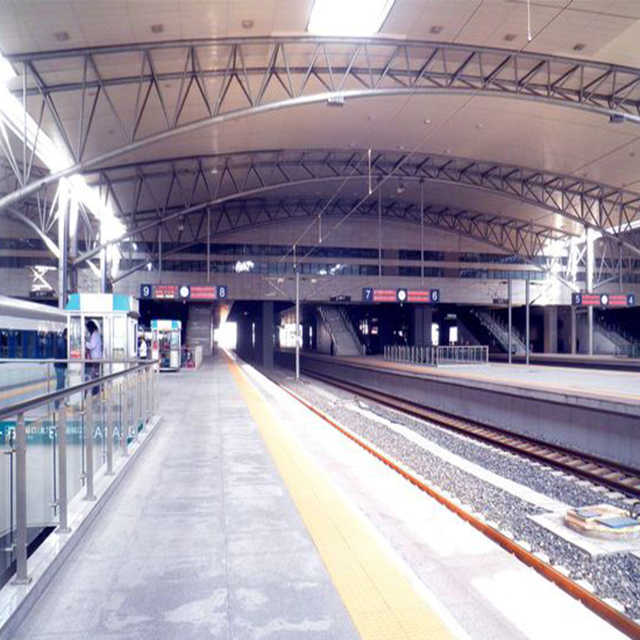 Prefab struktur truss rangka atap baja stasiun kereta api untuk dijual ...