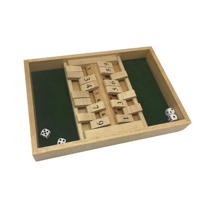 2 Player Shut the Box - Traditional Wooden Board Game