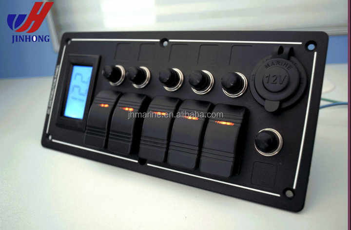 Boats Switch Panel - 12 Volt Rocker Switch Panel 5 Switch