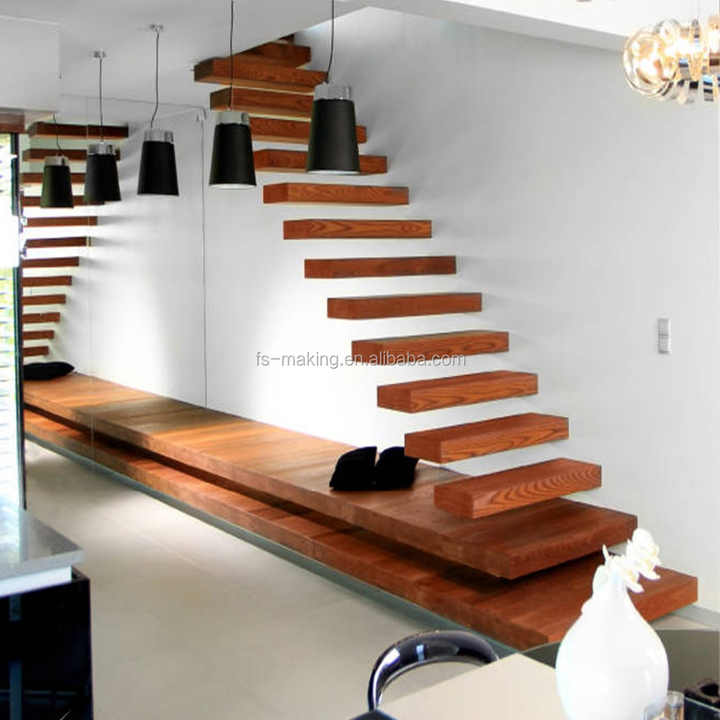 Modern Floating Wood Stairs - Stylish & Durable Solutions