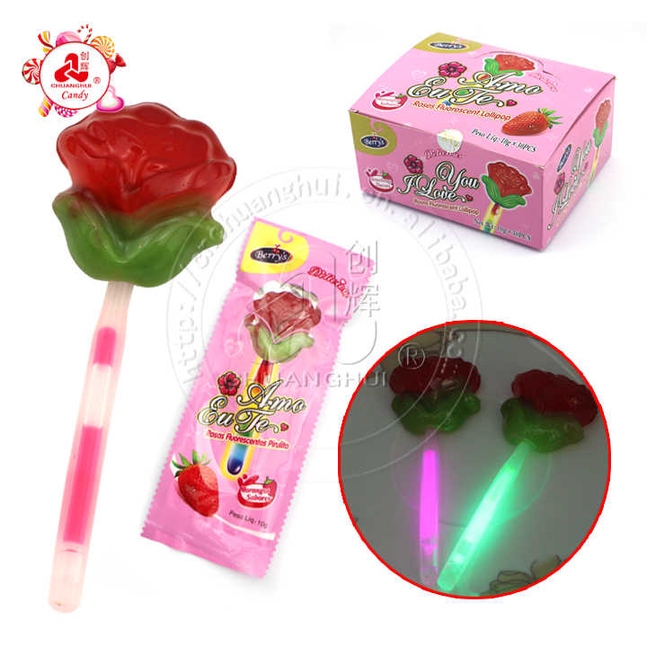 Glowing Neon Lighting Stick Rose Lollipop Candy - Chuanghui