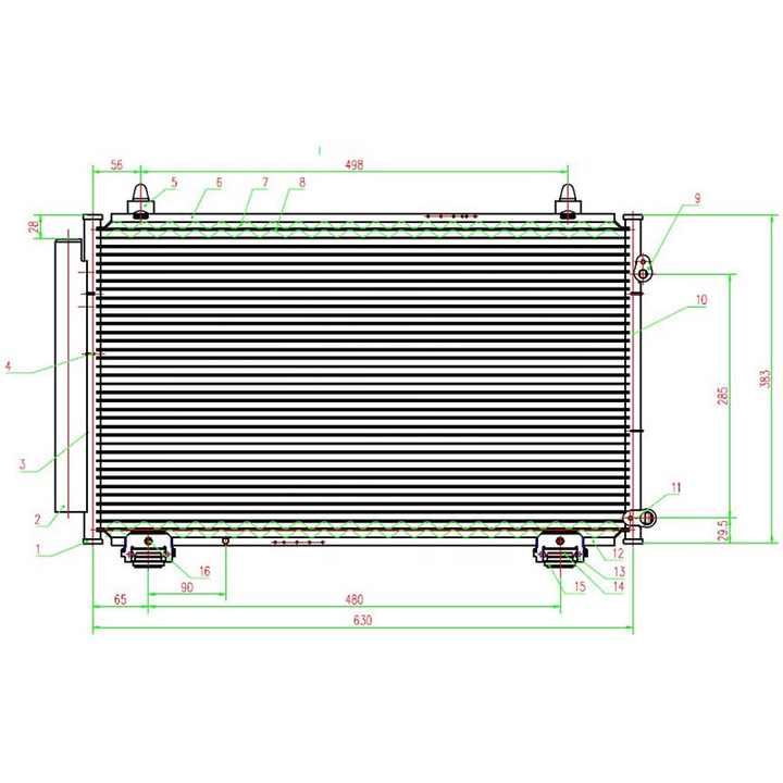Parallel Flow Auto AC Condenser for TOYOTA Car Condenser 88460-12231