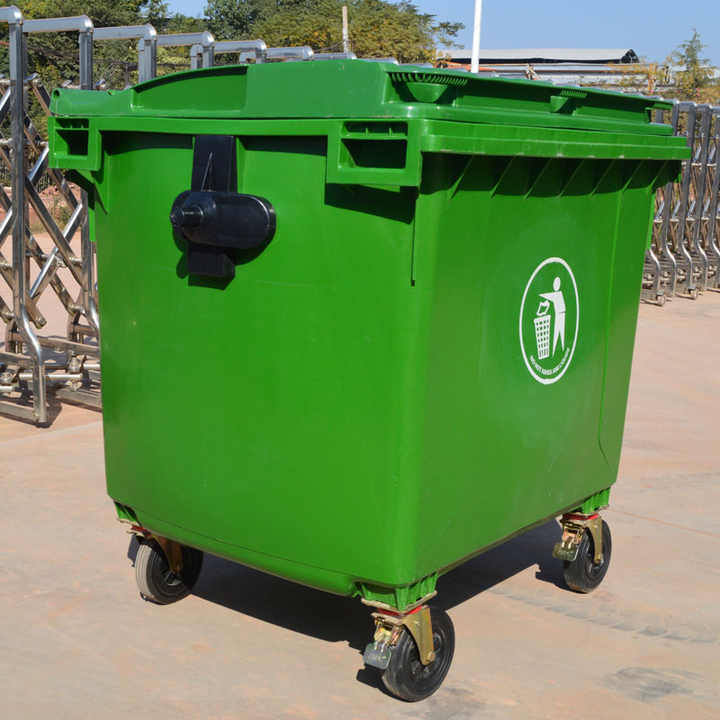 1100L Large Trash Can - Durable Plastic Dumpster Bins