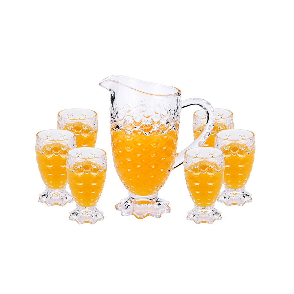 Deals 7 Pcs Glass Water Set Wooden Tray Enhances Appeal | Alibaba.com