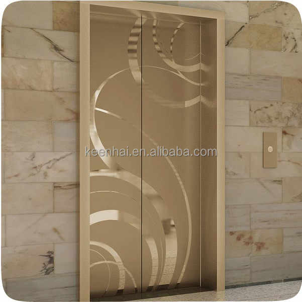 Stylish Interior Elevator Cabin Decoration with Stainless Steel Etching Pattern Includes Graphic ...